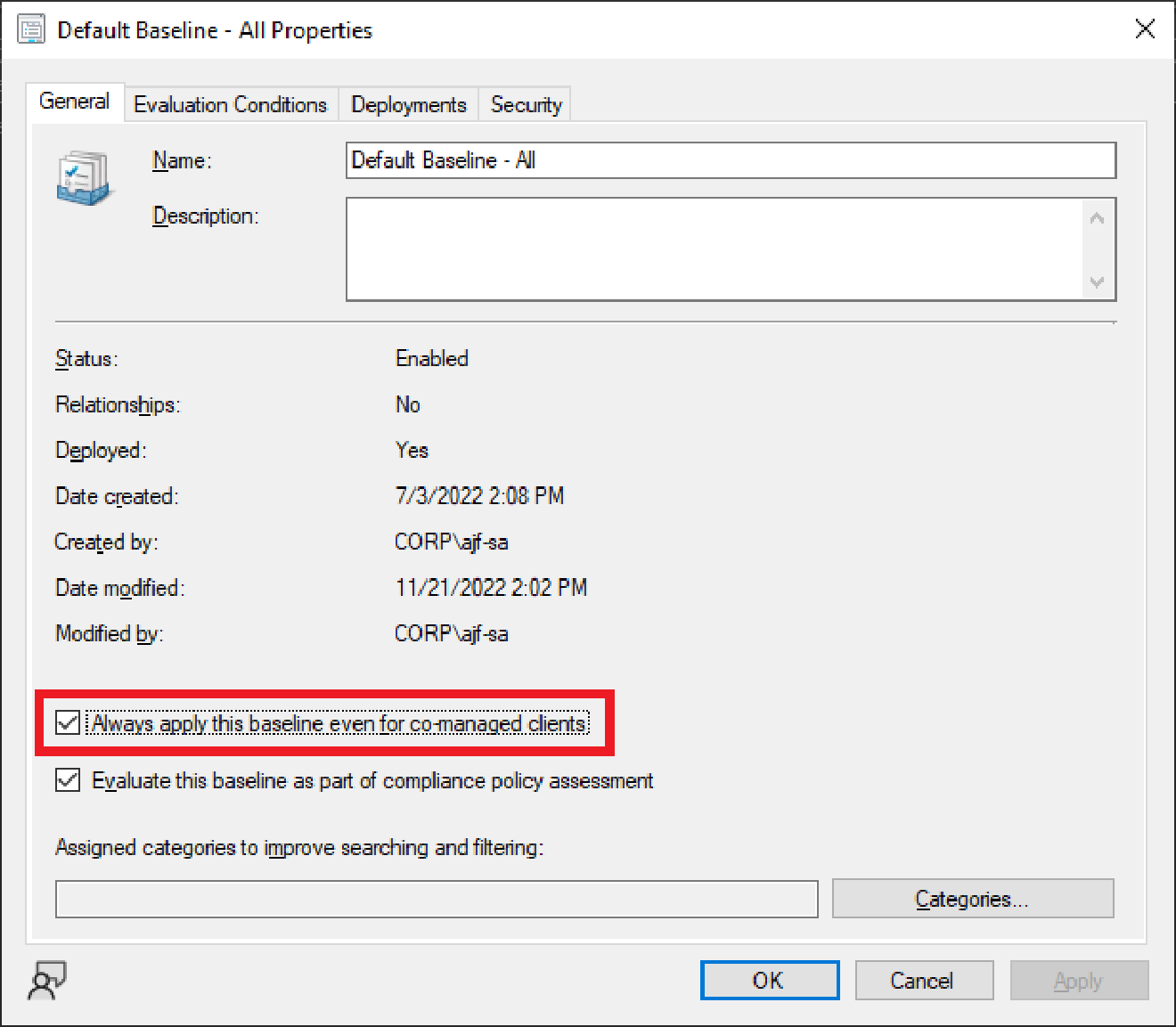Enabling Configuration Baselines For Co Managed Clients · Ajf8729